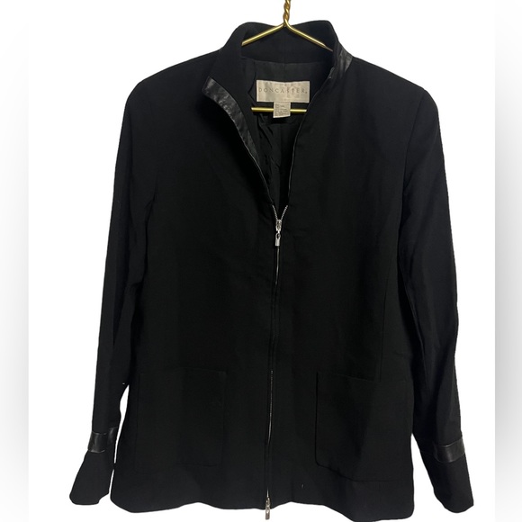 Doncaster | Jackets & Coats | Doncaster Wool Black Zip Up With Leather ...